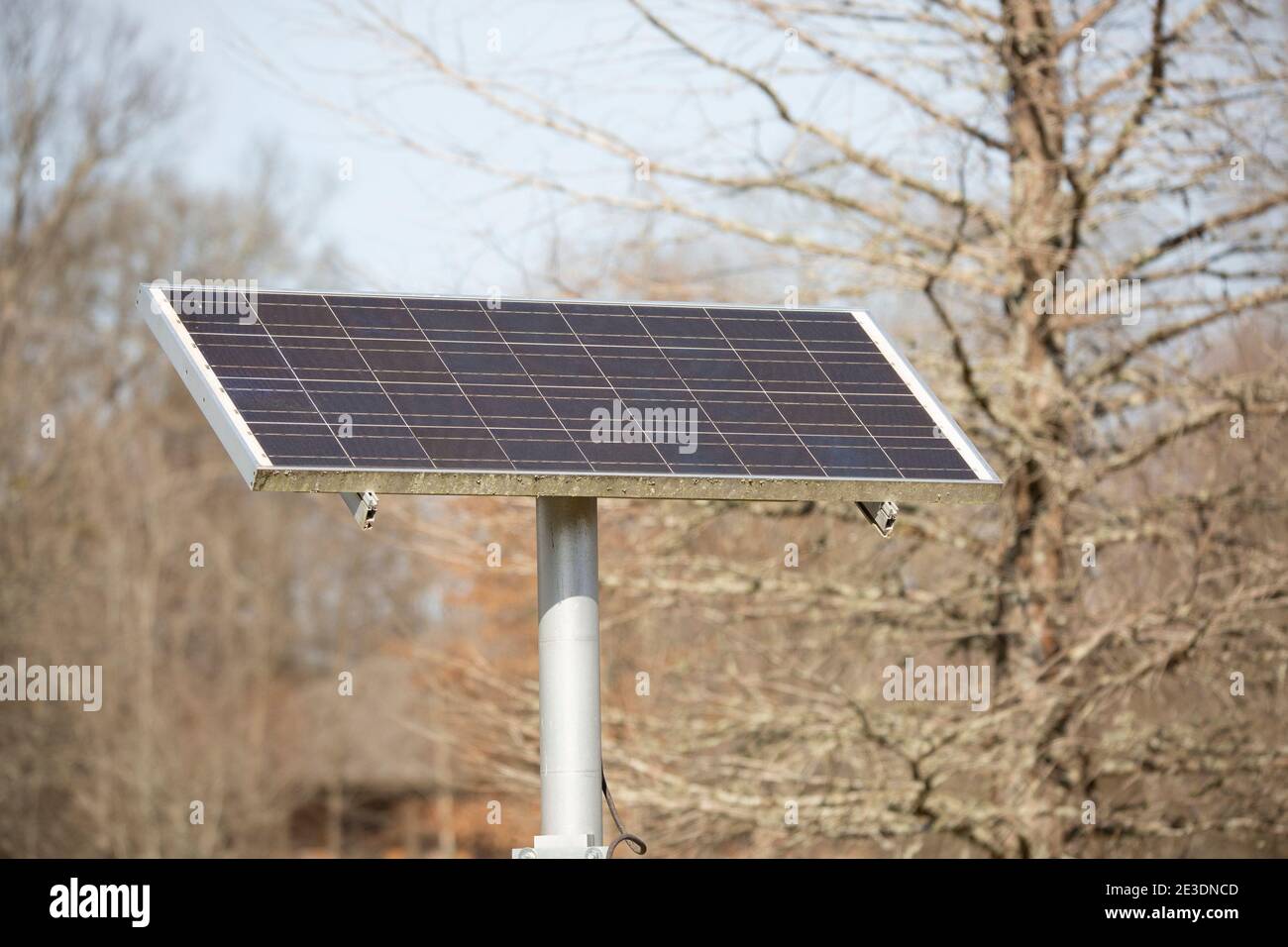 Solar panel energy source in a clearing outdoors Stock Photo - Alamy