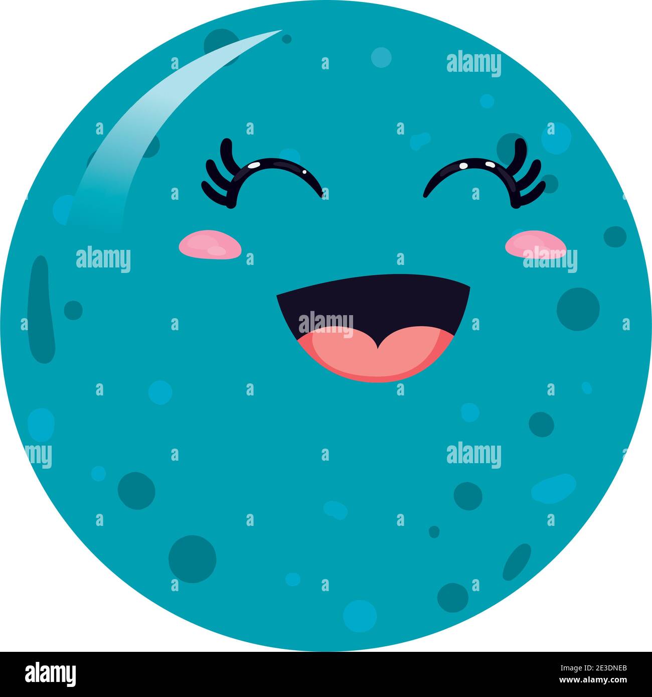 blue and happy kawaii planet of space futuristic and cosmos theme ...