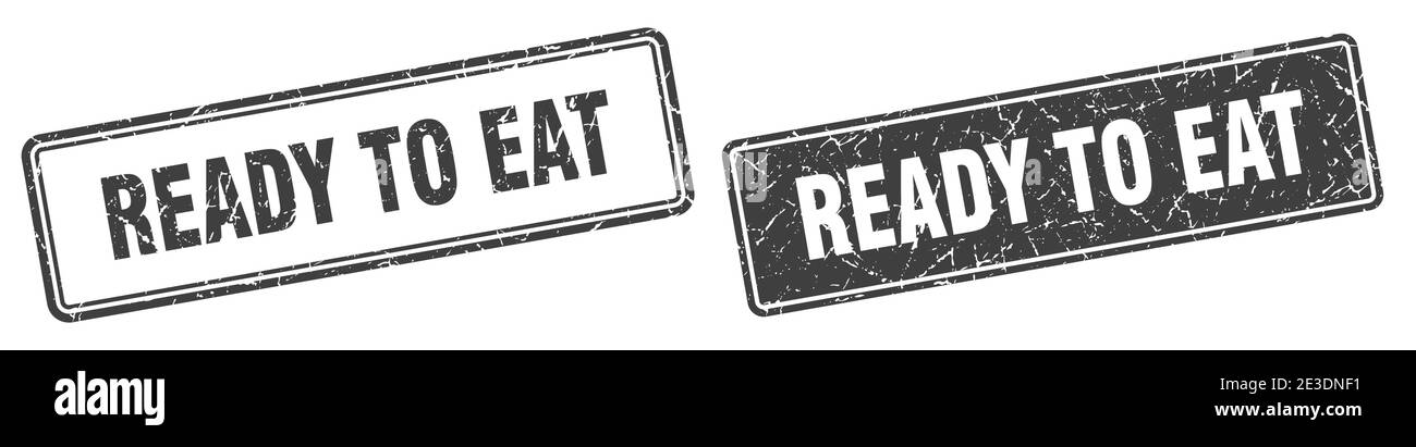ready to eat square stamp. ready to eat grunge sign set Stock Vector ...