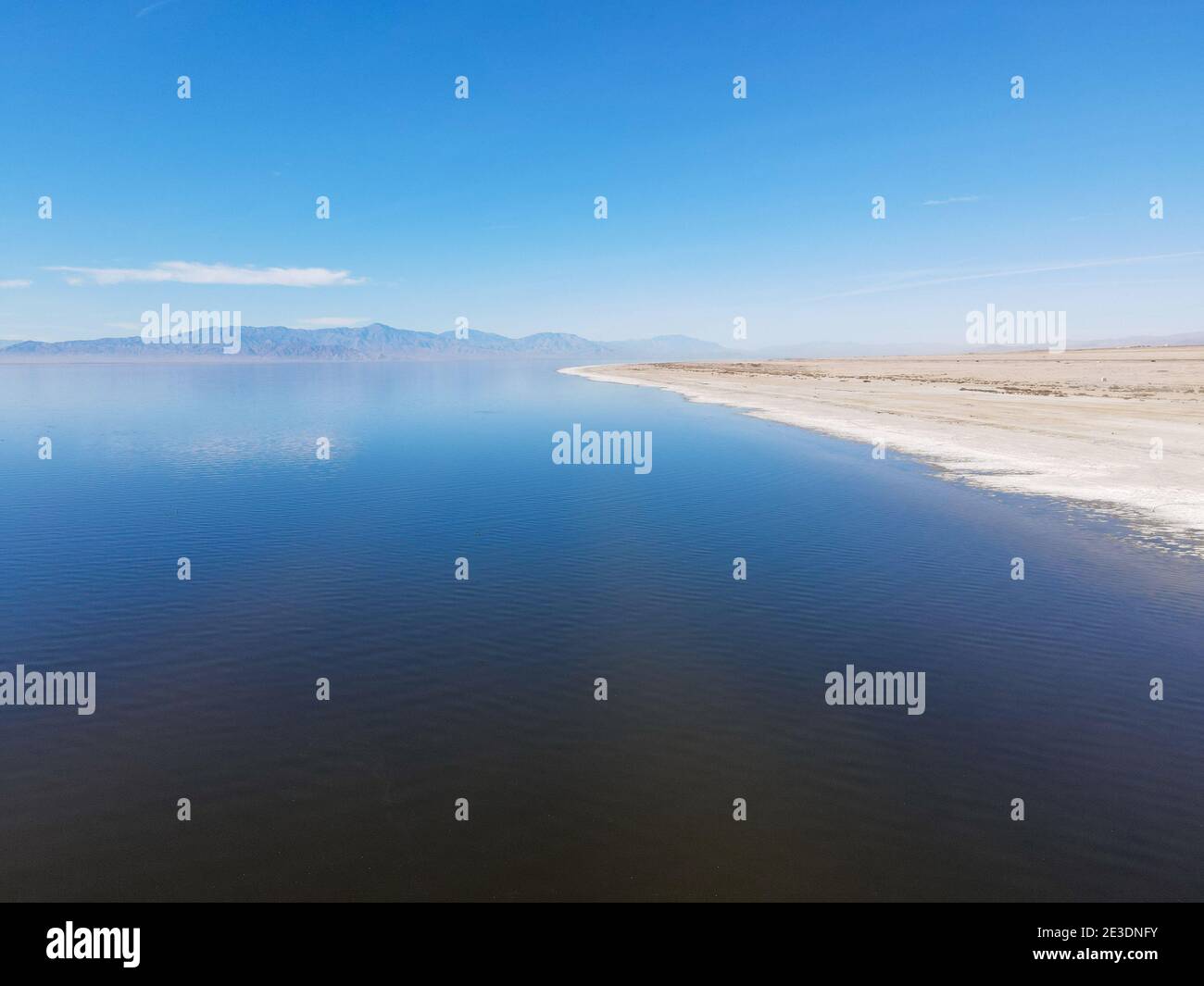 Aerial view of Bombay Beach and the Southern California Salton Sea ...