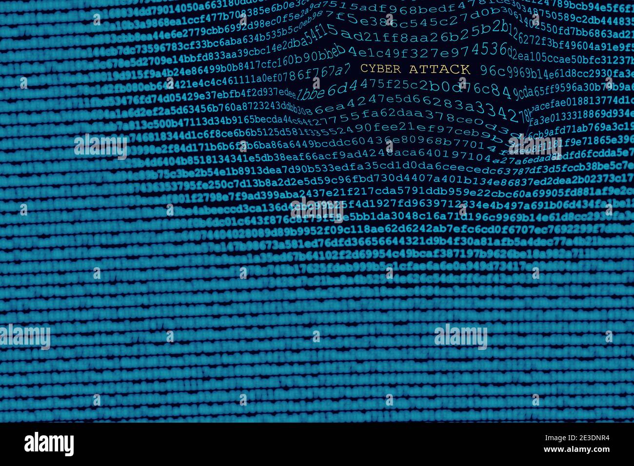 Illustration of codes and numbers with the word Cyber Attack Stock ...