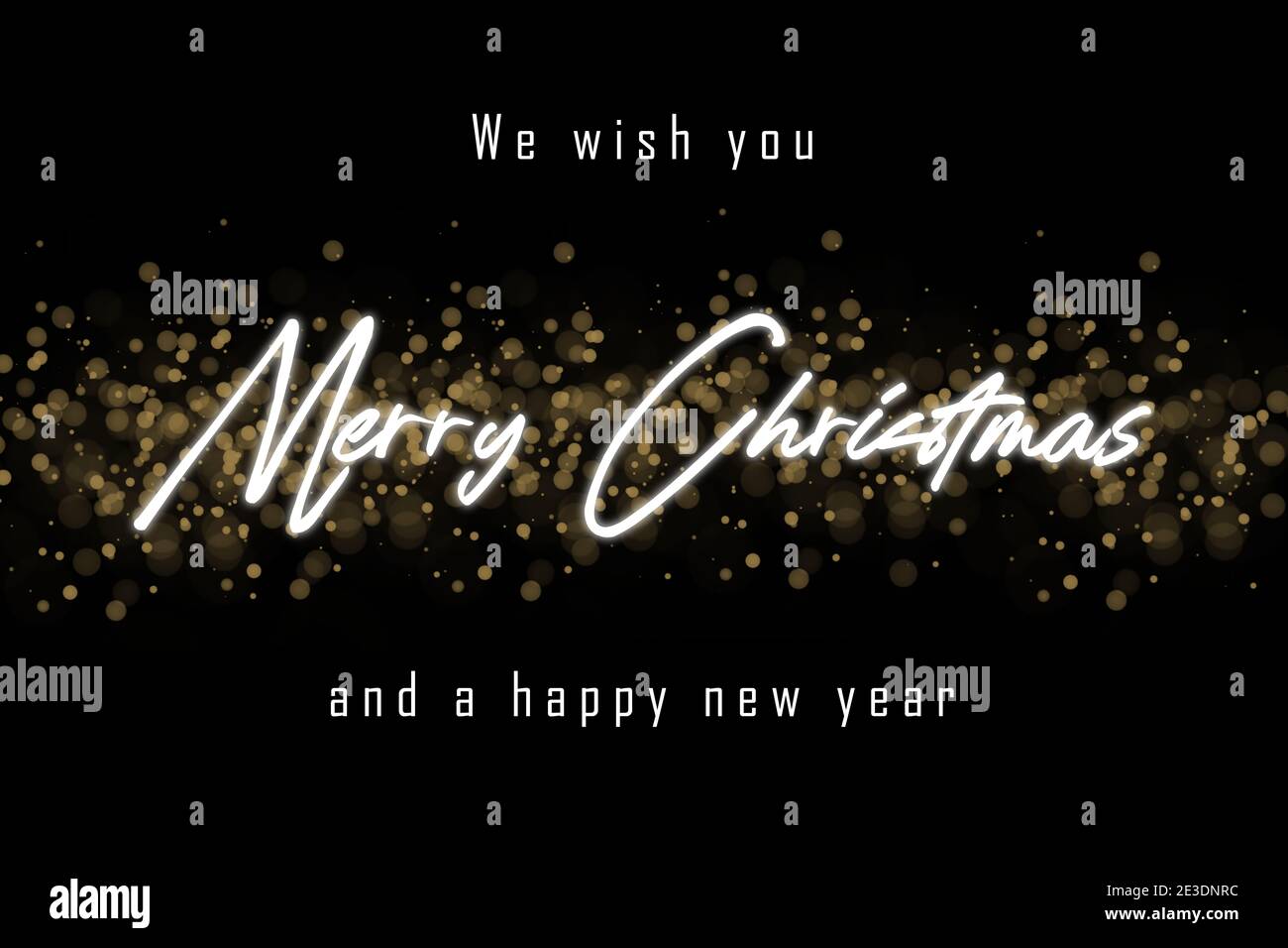 Illustrated Christmas card "We Wish you a Merry Christmas and a Happy ...