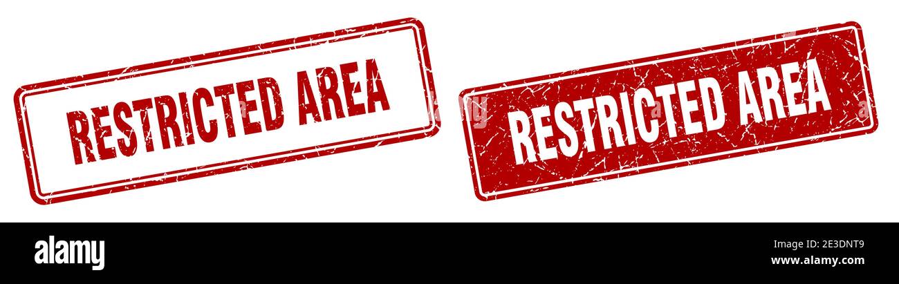 restricted area square stamp. restricted area grunge sign set Stock ...