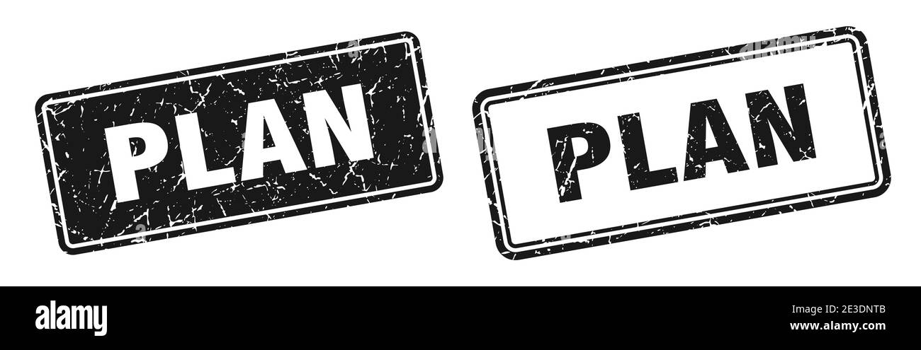 plan square stamp. plan grunge sign set Stock Vector Image & Art - Alamy