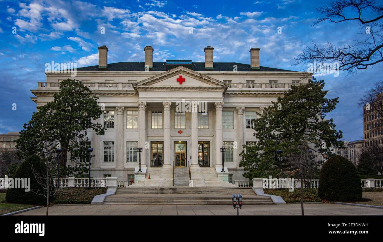 Washington DC—Feb 7, 2019; View of front entrance to American Red Cross ...