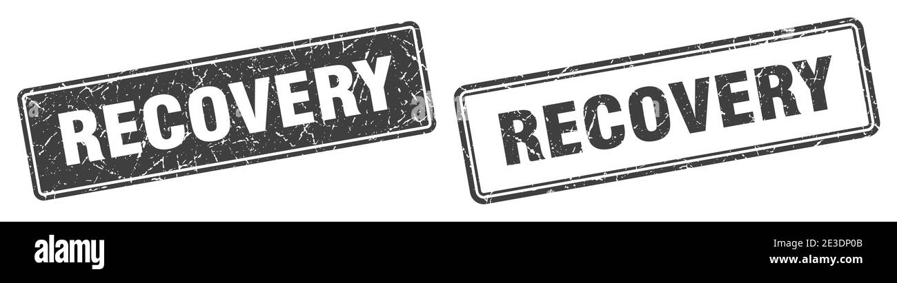 recovery square stamp. recovery grunge sign set Stock Vector Image ...