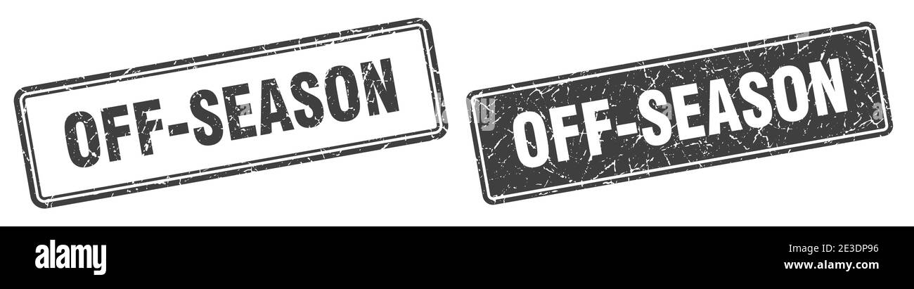 off-season square stamp. off-season grunge sign set Stock Vector Image ...