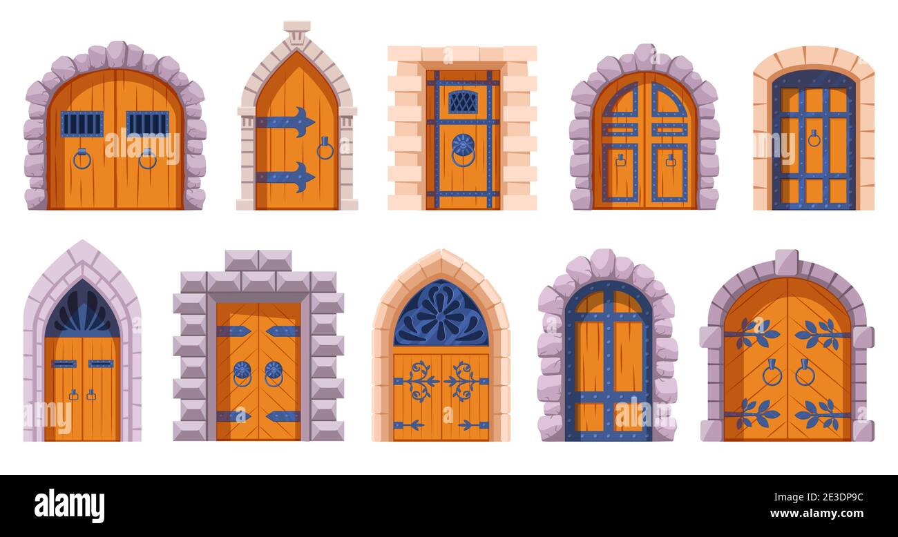 Medieval arch gate gateway entrance Stock Vector Images - Alamy