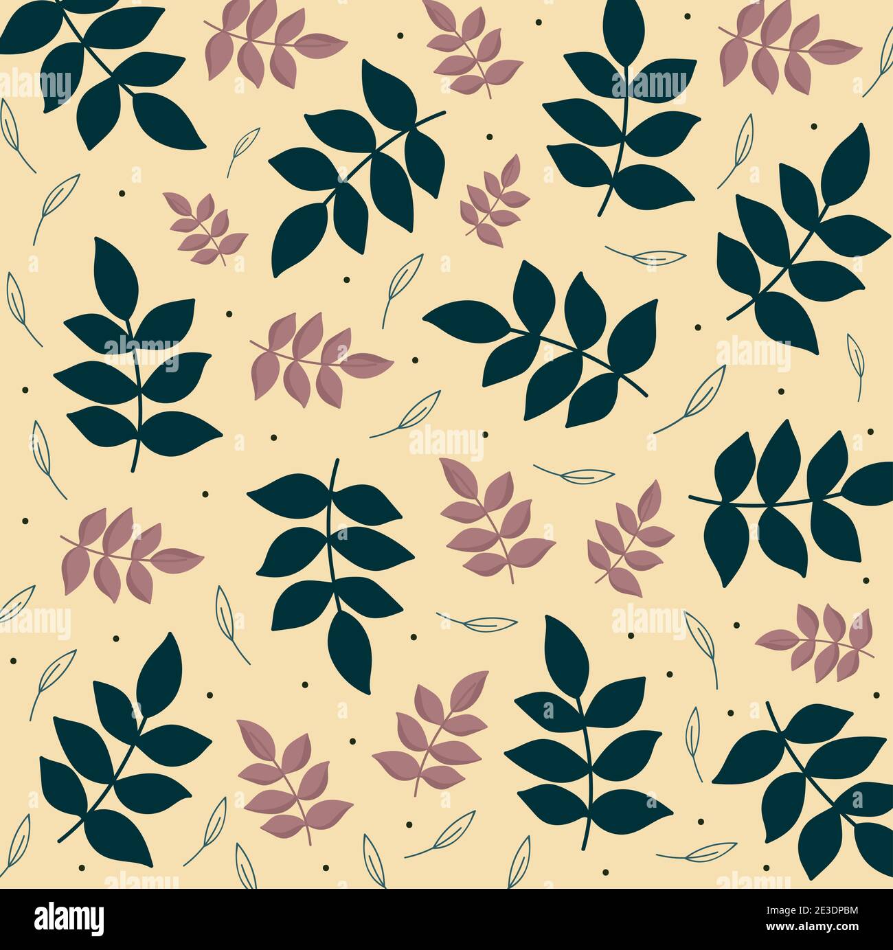 leaves foliage nature branches botanical decoration background vector ...