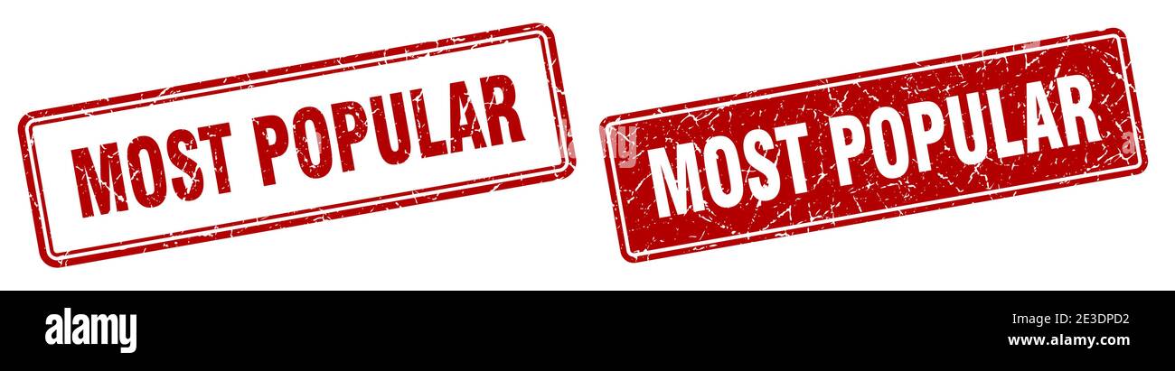 most popular square stamp. most popular grunge sign set Stock Vector ...