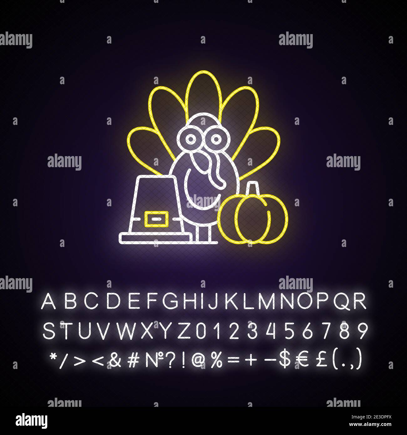 Thanksgiving neon light icon Stock Vector Image & Art - Alamy