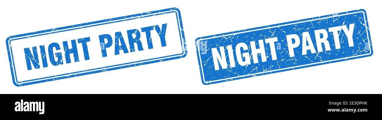 night party square stamp. night party grunge sign set Stock Vector ...