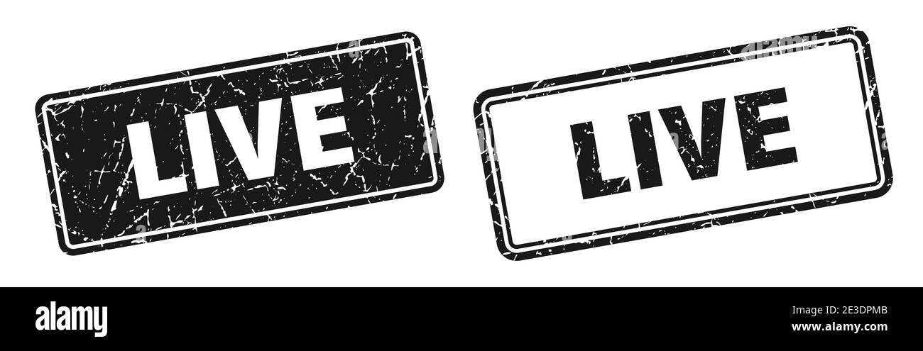 live square stamp. live grunge sign set Stock Vector Image & Art - Alamy