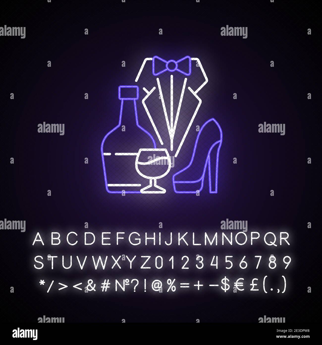 Bachelor party neon light icon Stock Vector Image & Art - Alamy