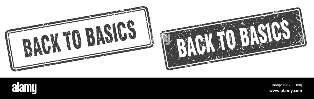 back to basics square stamp. back to basics grunge sign set Stock ...