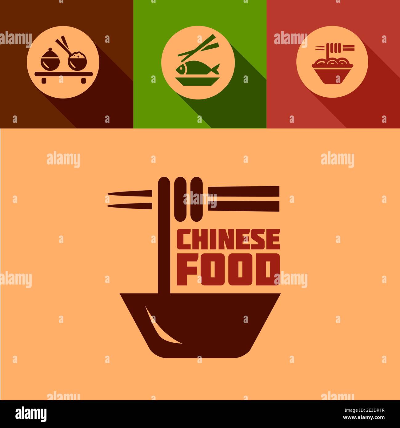 Chinese Food Design Elements in Flat Design Style Stock Vector Image & Art - Alamy