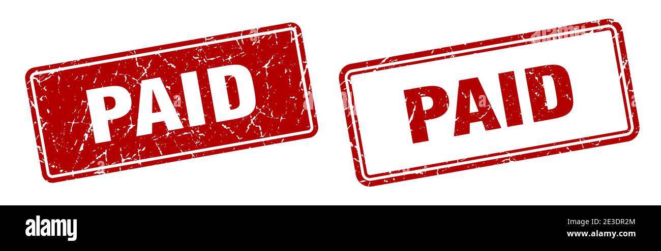 paid square stamp. paid grunge sign set Stock Vector Image & Art - Alamy