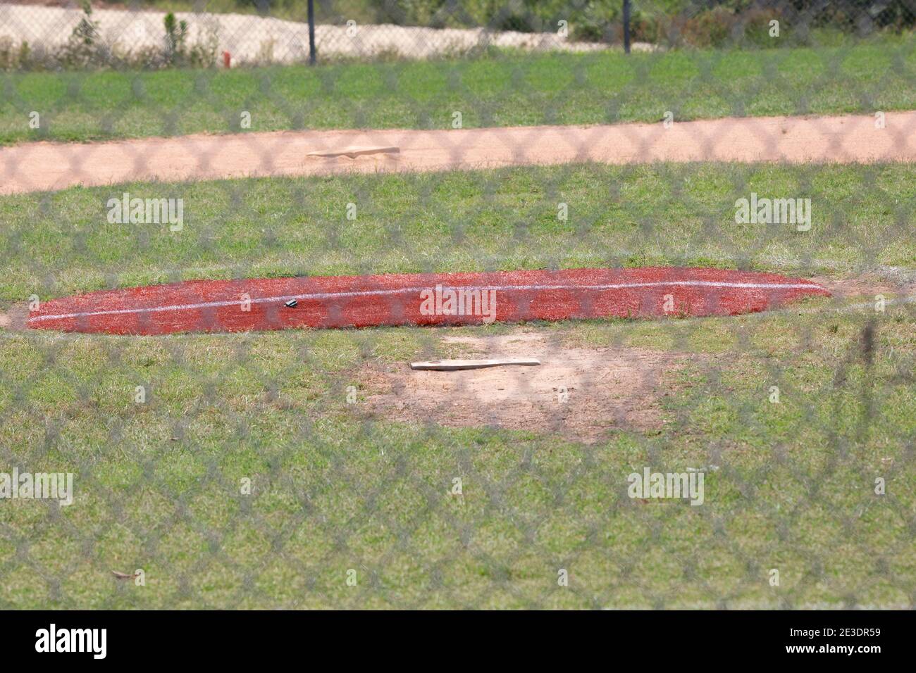 Empty pitcher's mound in an empty baseball field Stock Photo - Alamy