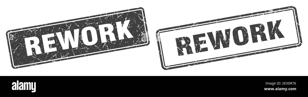 rework square stamp. rework grunge sign set Stock Vector Image & Art ...