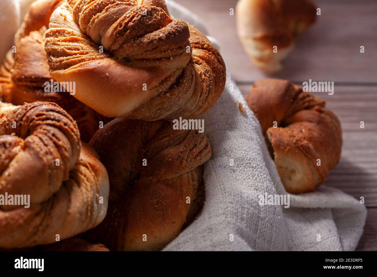 Traditional Turkish hashasli corek. A croissant like pastry roll with ...