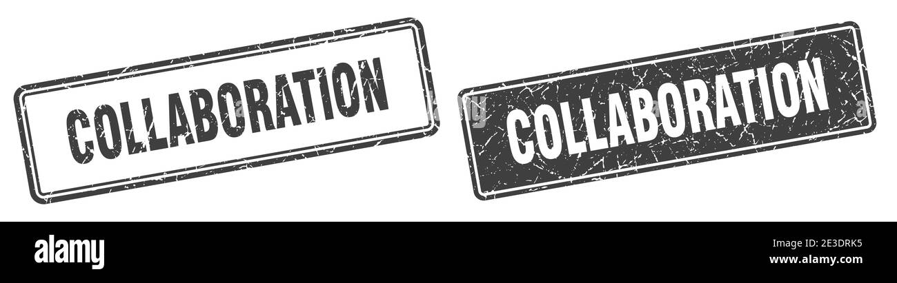 collaboration square stamp. collaboration grunge sign set Stock Vector ...