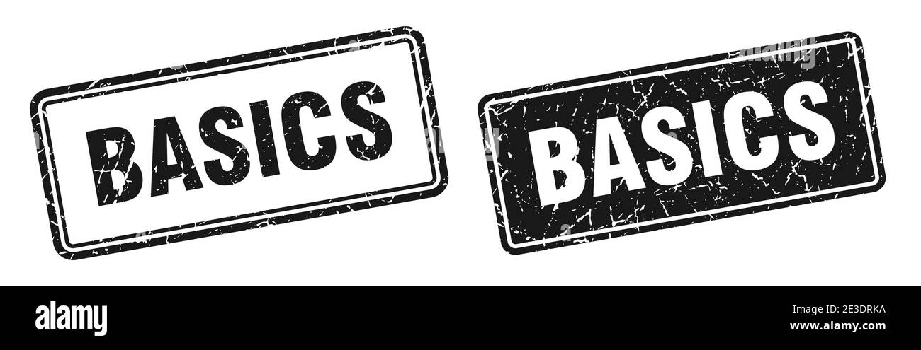 basics square stamp. basics grunge sign set Stock Vector Image & Art ...