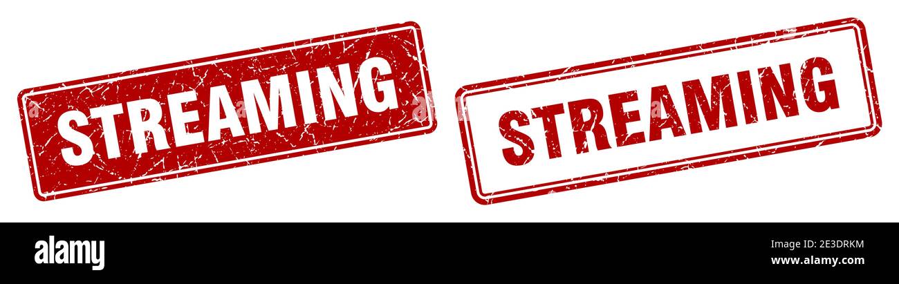 streaming square stamp. streaming grunge sign set Stock Vector Image ...
