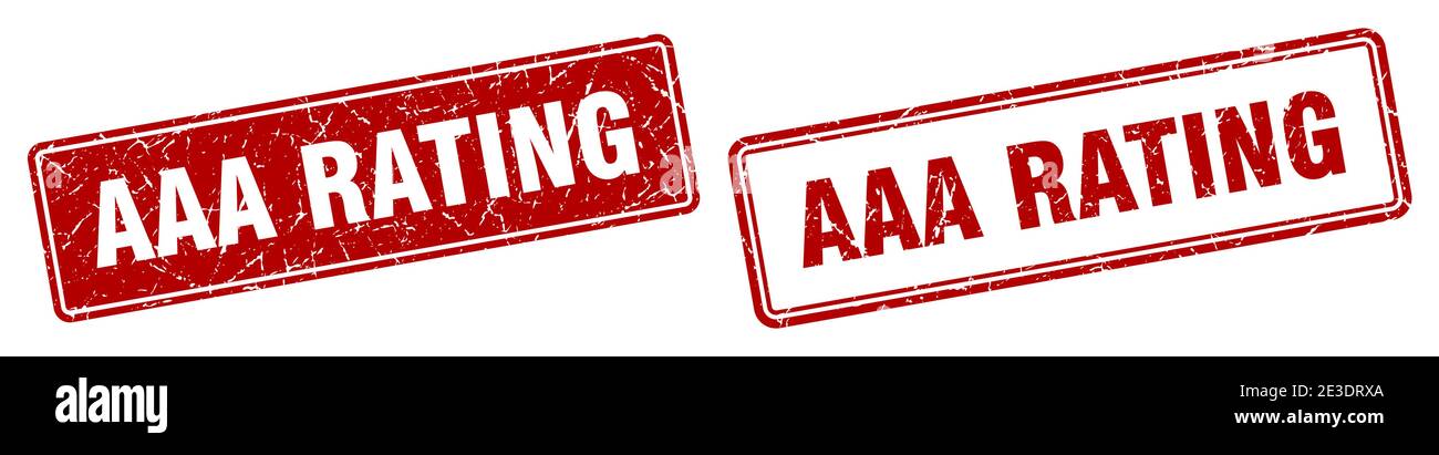 aaa rating square stamp. aaa rating grunge sign set Stock Vector Image ...
