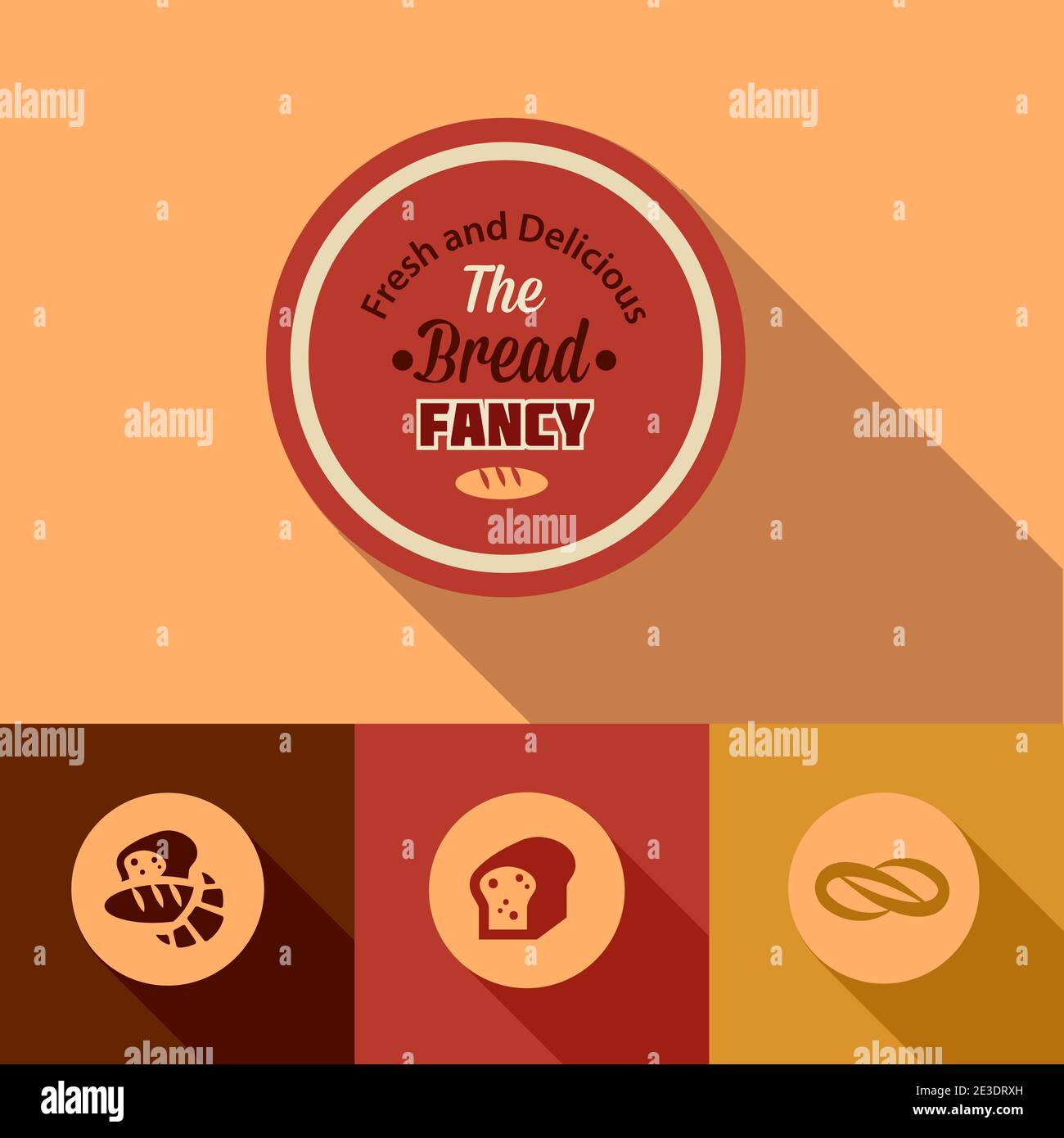 Flat Set of retro bakery design elements. Vector Illustration Stock ...