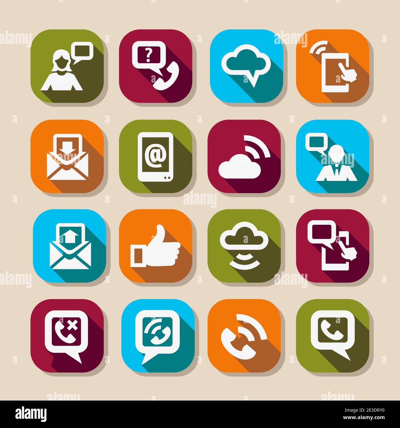 Elegant Communication Icons Set for web and mobile Stock Vector Image ...