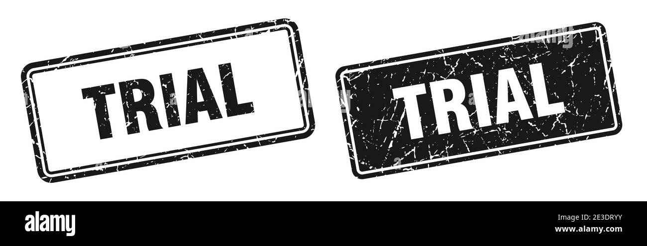 trial square stamp. trial grunge sign set Stock Vector Image & Art - Alamy