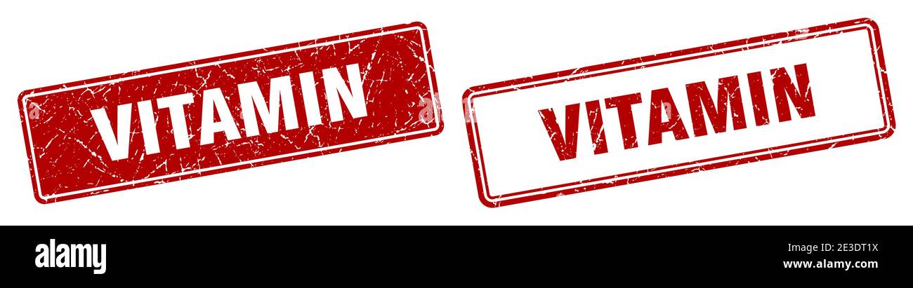 vitamin square stamp. vitamin grunge sign set Stock Vector Image & Art ...