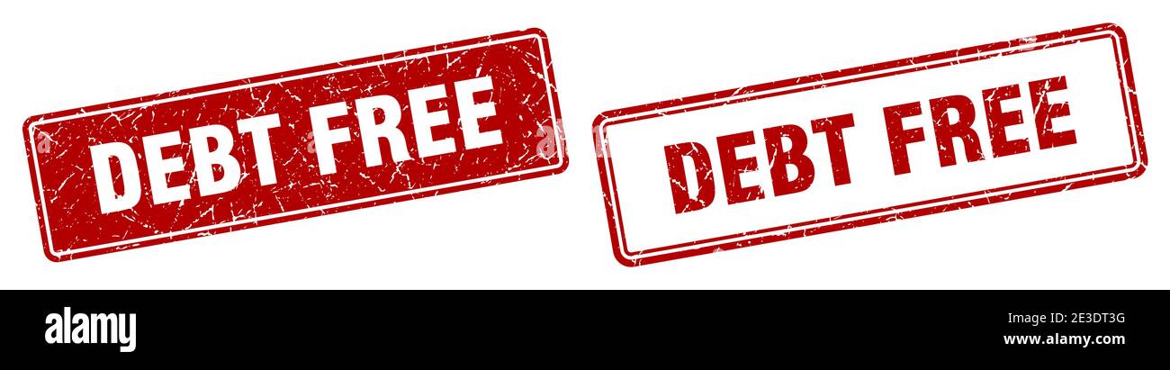 debt free square stamp. debt free grunge sign set Stock Vector Image ...