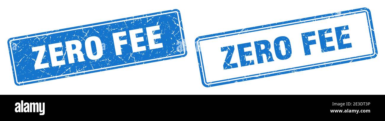 zero fee square stamp. zero fee grunge sign set Stock Vector Image ...