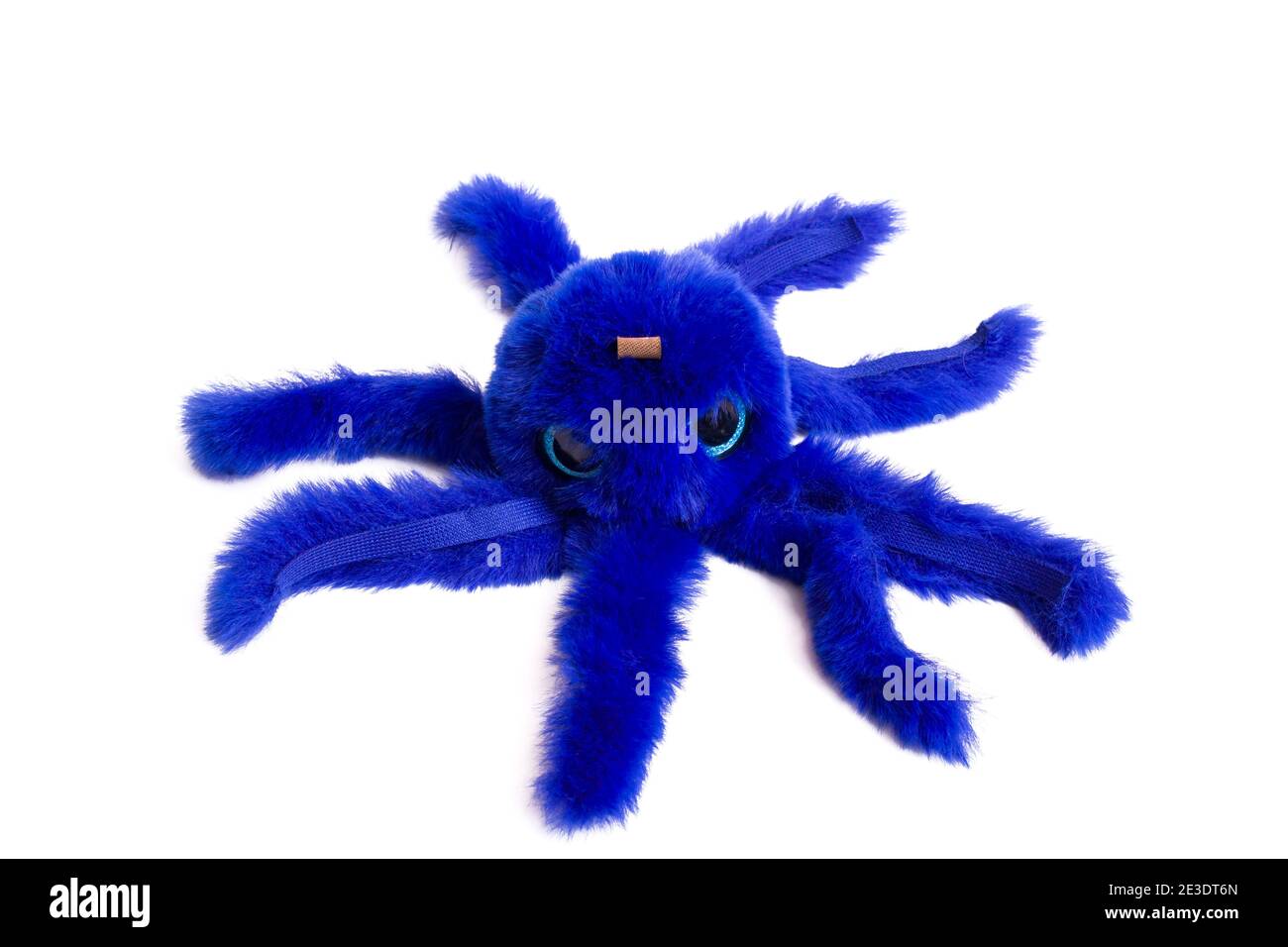 Blue fluffy octopus toy isolated on a white background Stock Photo - Alamy