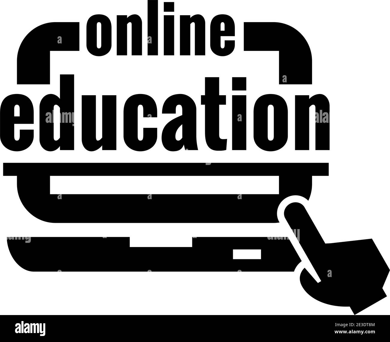 Vector Black Distance Education Concept Icon for web and mobile Stock ...