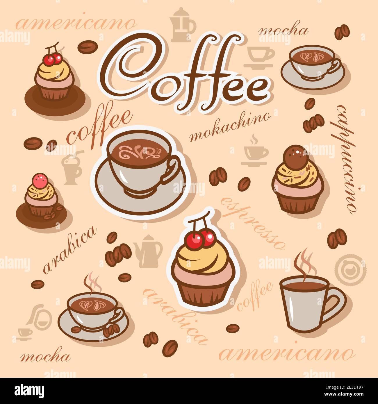 Coffee design elements in retro vintage style Stock Vector Image & Art ...