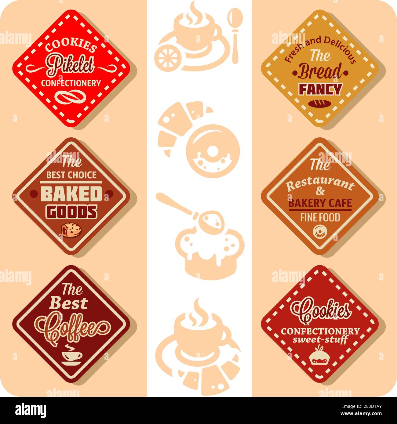 Set of retro bakery labels. Vector Illustration Stock Vector Image ...