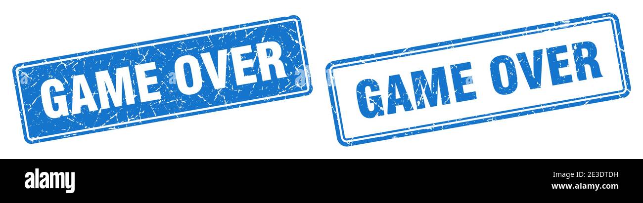 game over square stamp. game over grunge sign set Stock Vector Image ...