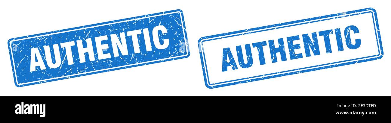 authentic square stamp. authentic grunge sign set Stock Vector Image ...