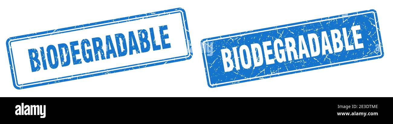 biodegradable square stamp. biodegradable grunge sign set Stock Vector ...