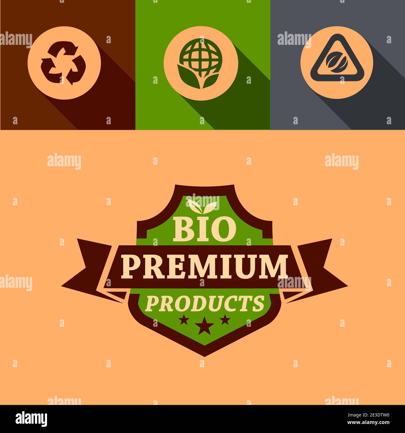 Flat Eco And Bio Design Elements Collection Stock Vector Image & Art ...