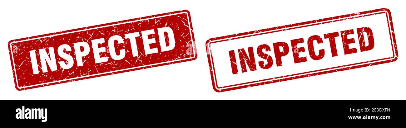 inspected square stamp. inspected grunge sign set Stock Vector Image ...