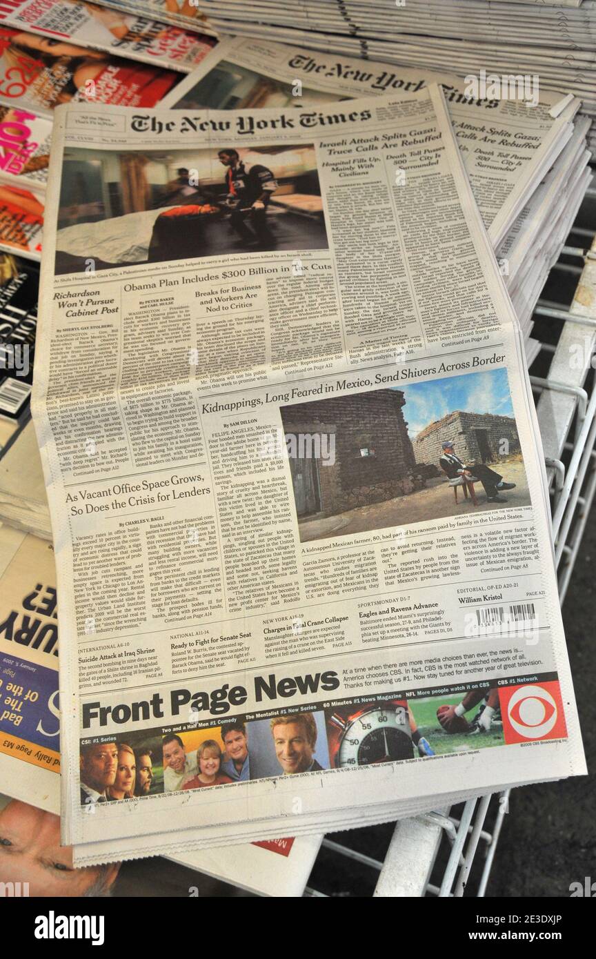 An issue of The New York Times with advertisement for the first time on ...