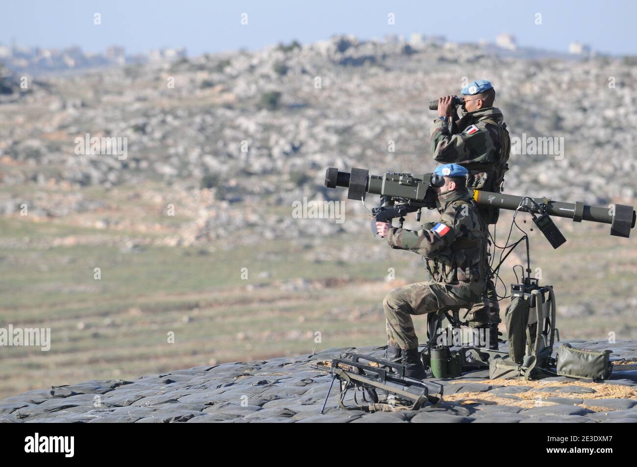 French soldiers are monitoring the fronteer, armed with Milan missile ...