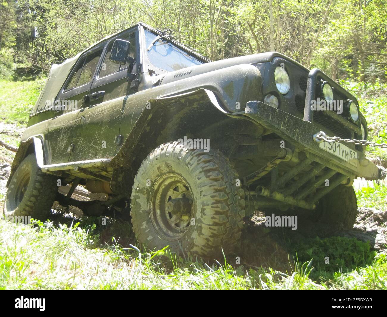 Moscow, Russia - June 23, 2019: It's a very dirty car. The SUV is ...