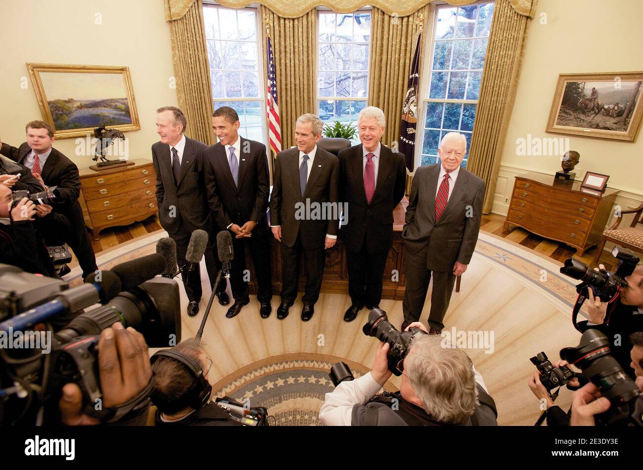 U.S. President George W. Bush participates in a photo opportunity with ...