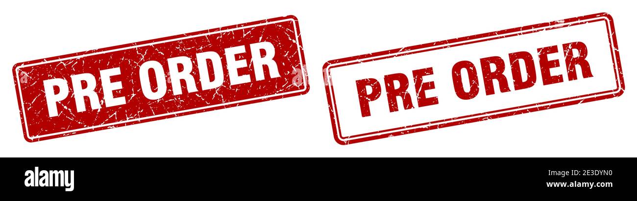 pre order square stamp. pre order grunge sign set Stock Vector Image ...