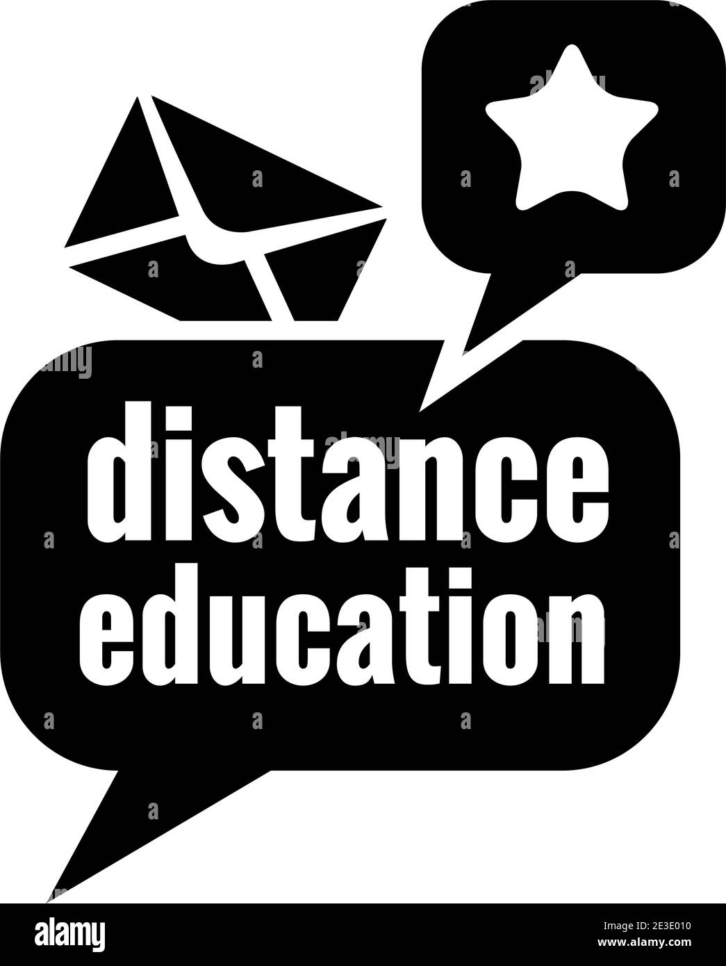 Vector Black Distance Education Concept Icon for web and mobile Stock ...