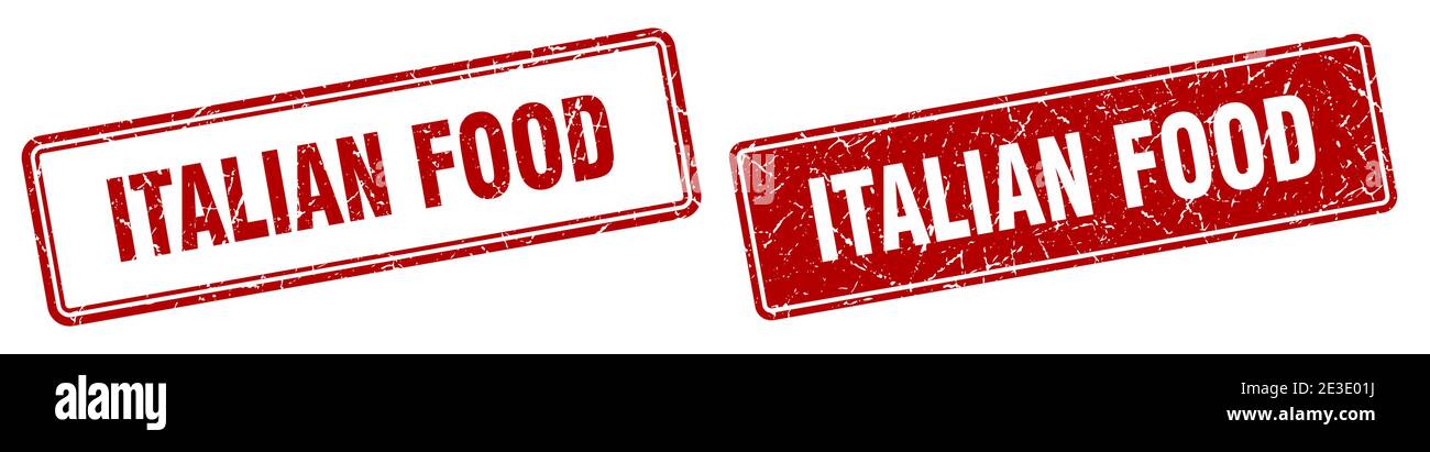 italian food square stamp. italian food grunge sign set Stock Vector ...